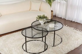 Sada konferenčních stolků Tasheika 80 cm černá / šedá
