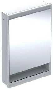 Geberit ONE - Zrcadlová skříňka s LED osvětlením, 600x900x150 mm, panty vpravo, s nikou, vestavná, hliník 505.821.00.1