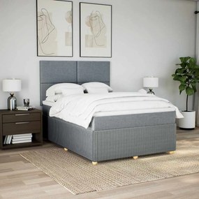 Box spring postel s matrací světle šedá 140 x 200 cm textil 3294372