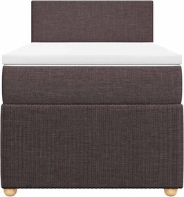 Box spring postel s matrací tmavě hnědá 90x200 cm textil 3289635