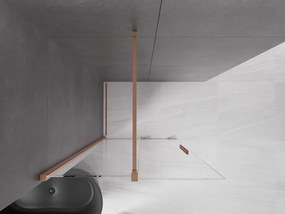 Mexen Velar, posuvné dveře do otvoru typ Walk-In 80 cm, 8mm čiré sklo, měděná matná, 871-080-000-03-65