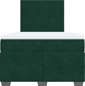 Box spring postel s matrací tmavě zelená 120x190 cm samet 3293155