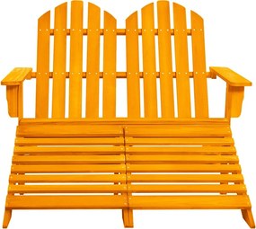 2místná zahradní židle Adirondack s podnožkou jedle oranžová 315918