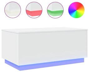 Konferenční stolek s LED osvětlením bílý 90 x 50 x 40 cm - Default Title