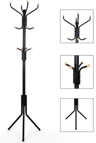 SONGMICS Kovový věšák na oblečení 182cm černý