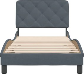 Rám postele bez matrace tmavě šedý 90 x 200 cm samet 3207900