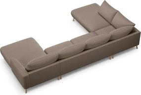Taupe rohová pohovka (do "U") Naomi – Micadoni