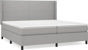 Box spring postel s matrací světle šedá 200 x 200 cm textil 3131297