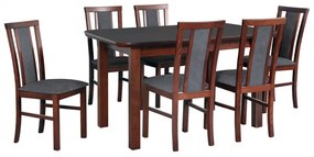 Rozkládací stůl se 6 židlemi - AL65, Barva dřeva: ořech, Potah: 26x - Kronos 22