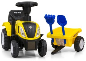 Milly Mally Traktor s vlečkou NEW HOLLAND T7 žlutá