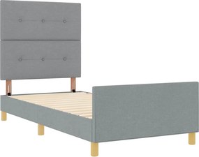 Rám postele s čelo Světle šedá 90 x 200 cm textil 3344697