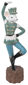 Dekorace socha Myška v modré uniformě - 8*7*26 cm