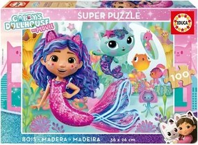 EDUCA Dřevěné puzzle Gábinin kouzelný domek / 100 dílků