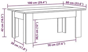 Konferenční stolek, dřevo, dekor staré dřevo, NoBi DORSI