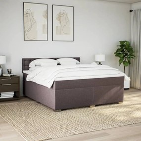 Box spring postel s matrací tmavě hnědá 180x200 cm textil 3285984