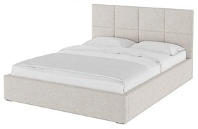Béžová čalouněná dvoulůžková postel s úložným prostorem s roštem 180x200 cm Bufo Bed – MESONICA
