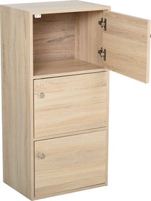 HOMCOM Víceúčelová skříň se 3 policemi a 3 dveřmi pro domov, ložnici, obývací pokoj nebo kancelář, 48x34x100cm