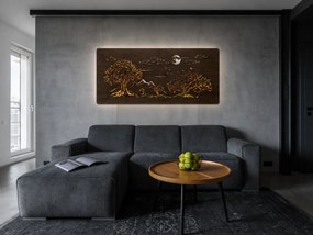Li-Go "Čtyři duby a měsíc" světelný obraz 230V 130x60 cm provedení povrchu: bříza