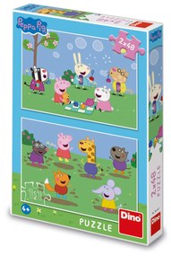 Puzzle 2x48 PEPPA PIG A KAMARÁDI