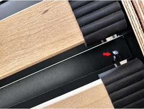 Béžová čalouněná dvoulůžková postel s úložným prostorem s roštem 160x200 cm Thessa Bold Line - II. jakost – Bonami Selection