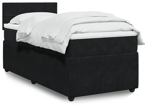 Box spring postel s matrací černá 80 x 200 cm samet 3287592