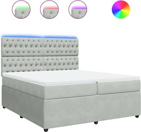 Box spring postel s matrací světle šedá 200x200 cm samet 3294736