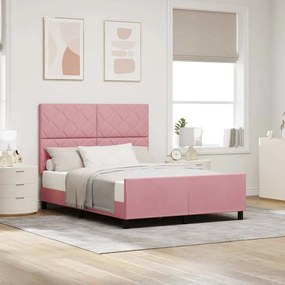 Postel s boxspringem s čelo Růžová 160 x 200 cm samet 3345022