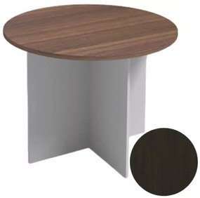 Jednací stůl s kulatou deskou PRIMO, průměr 1000 mm, šedá / wenge