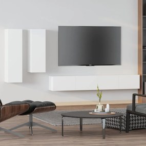 4dílný set TV skříněk bílý kompozitní dřevo 3114630