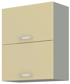 Horní kuchyňská skříňka Kelyn 60 GU 72 2F (lesk krémový + šedá). 1032751