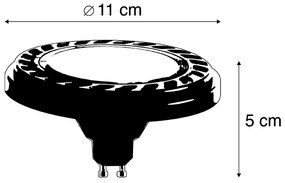 Sada 5 stmívatelných LED AR111 černých GU10 8W 600lm 2700K