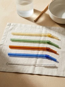 Sinsay - Skleněná brčka s kartáčkem na čištění 5 pack - vícebarevná