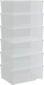 vidaXL Plastové úložné boxy 6 ks 10 l stohovatelné [3189187]
