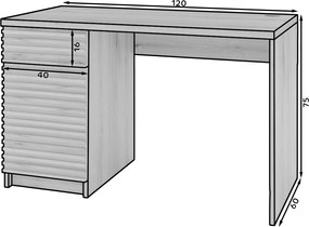 Eltap Pracovní stůl Bisett dub artisan Šířka: 120 cm