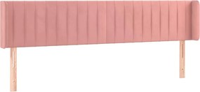 Čelo postele typu ušák růžová 163x16x78/88 cm samet 3119065