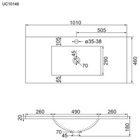 Mereo Mereo, Mailo, koupelnová skříňka s keramickým umyvadlem 101 cm, chrom madlo, CN527