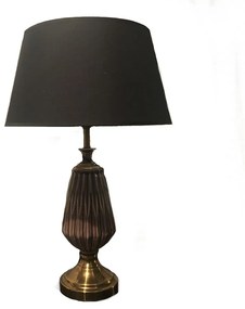 Inart Designová stolní lampa hnědá s černým stínidlem 62x40cm