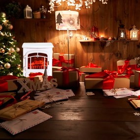 HOMCOM Elektrický krb Kamna s efektem plamene 950/1850W Ochrana proti přehřátí Bílá 41,5x28x54,8cm pro příjemné večery