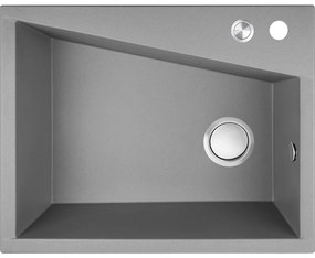 Laveo Grenada, 1-komorový granitový dřez 600x480x227 mm, šedá, LAV-SBG_510T