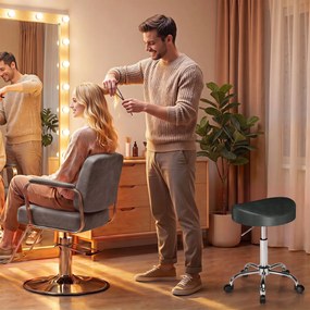 HOMCOM otočná stolička, nastavitelná výška, umělá kůže s čalouněným sedadlem pro tetovací studio v spa office black