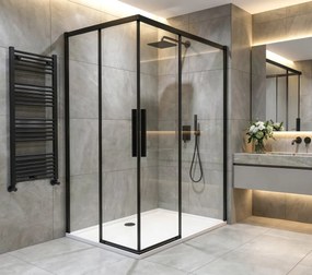 Gelco Luxor Black sprchový kout obdélníkový 90 x 80 x 200 cm L/P varianta rohový vstup posuvné černá čiré sklo GU2190BGU2180B