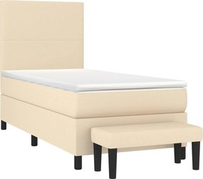 Box spring postel s matrací krémová 90x200 cm textil 3136410