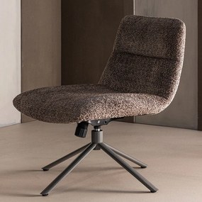 Hnědé otočné křeslo z textilie bouclé Soren – WOOOD