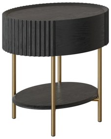 OnaDnes -20% Černý dubový noční stolek Miotto Fusano 60,2 x 44,2 cm