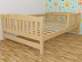Vomaks Dětská postel DP 002 XL se zábranou Rozměr: 160 x 200 cm, Barva: surové dřevo