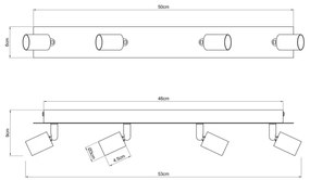 Globo 57998-4B - Bodové svítidlo DREW 4xGU10/35W/230V černá/mosaz