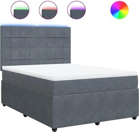 Box spring postel s matrací tmavě šedý 140 x 190 cm samet 3294635
