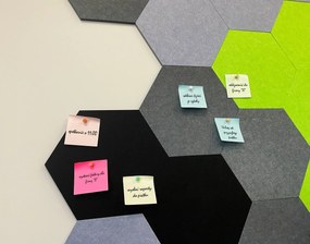 Tutumi, 6-úhelníková nástěnná dekorace z filcu, růžová, HOM-06527