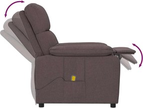 Masážní křeslo tmavě hnědé textil 289677