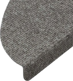 Samolepicí nášlapy na schody 15 ks 56x17x3 cm šedé 136391